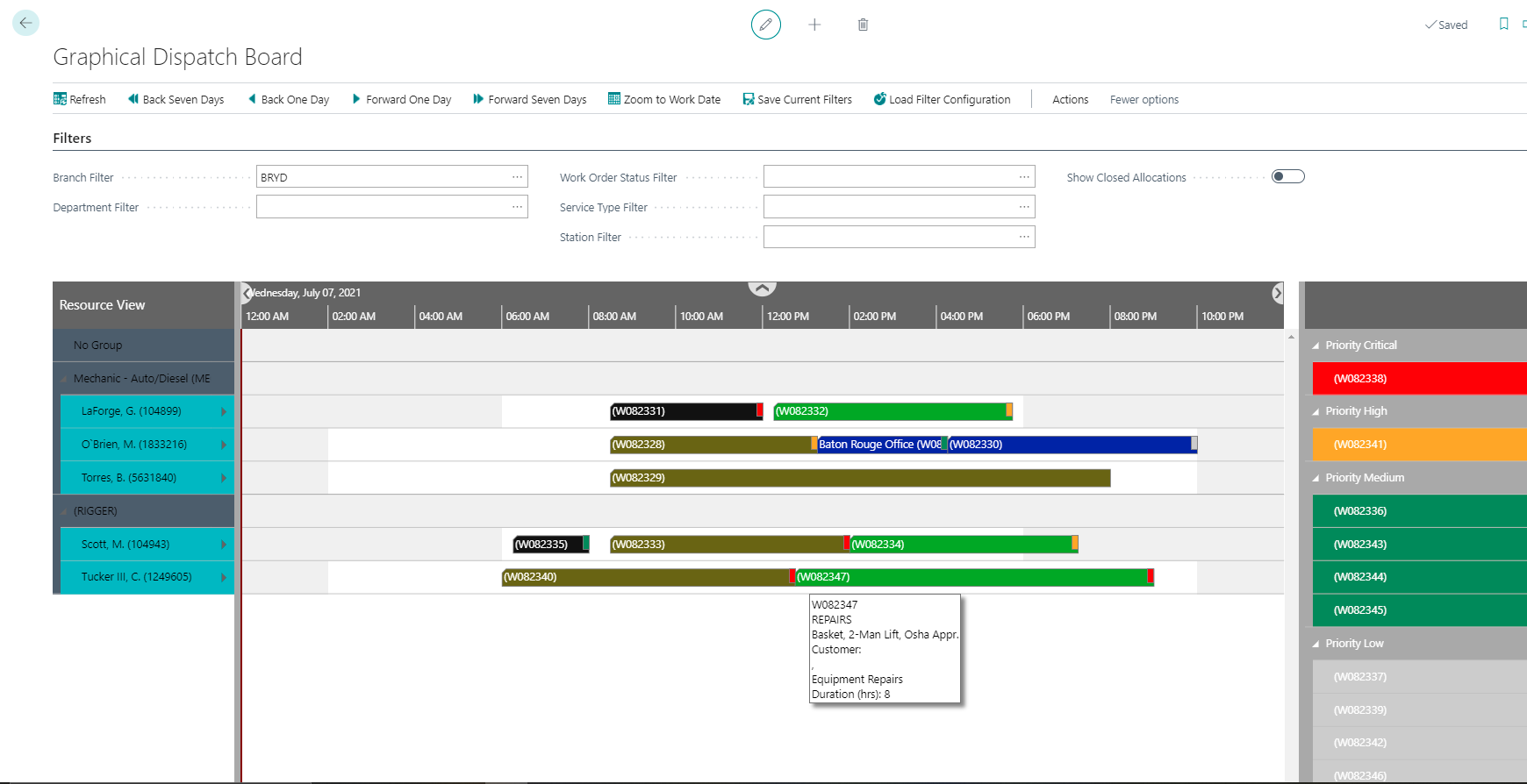 Dysel | Graphical Dispatch Board for service planning in D365 BC
